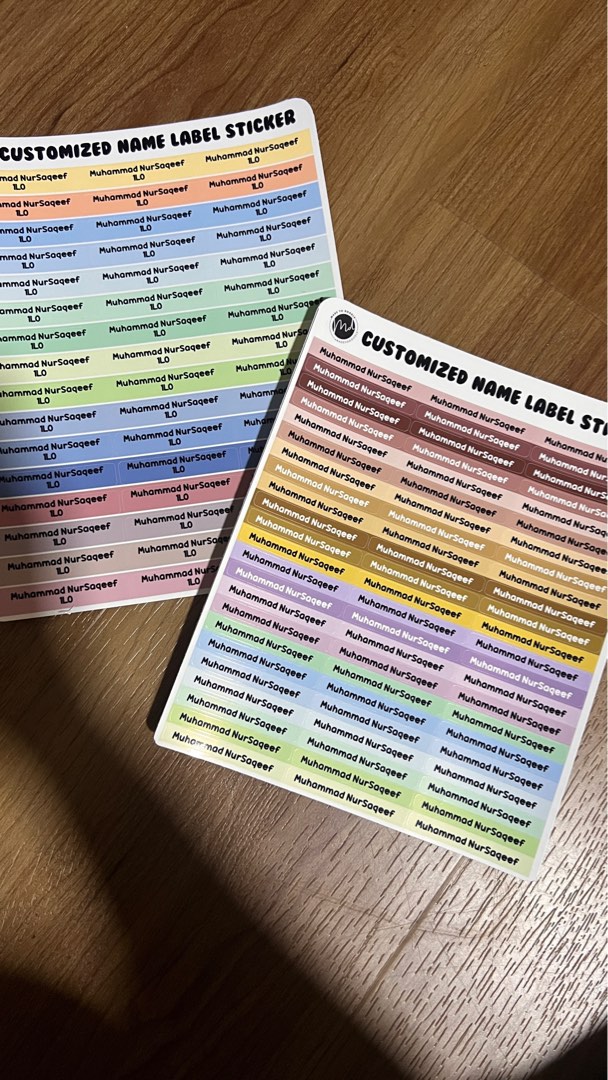 Customised Name Sticker, Hobbies & Toys, Stationery & Craft, Other Stationery & Craft on Carousell