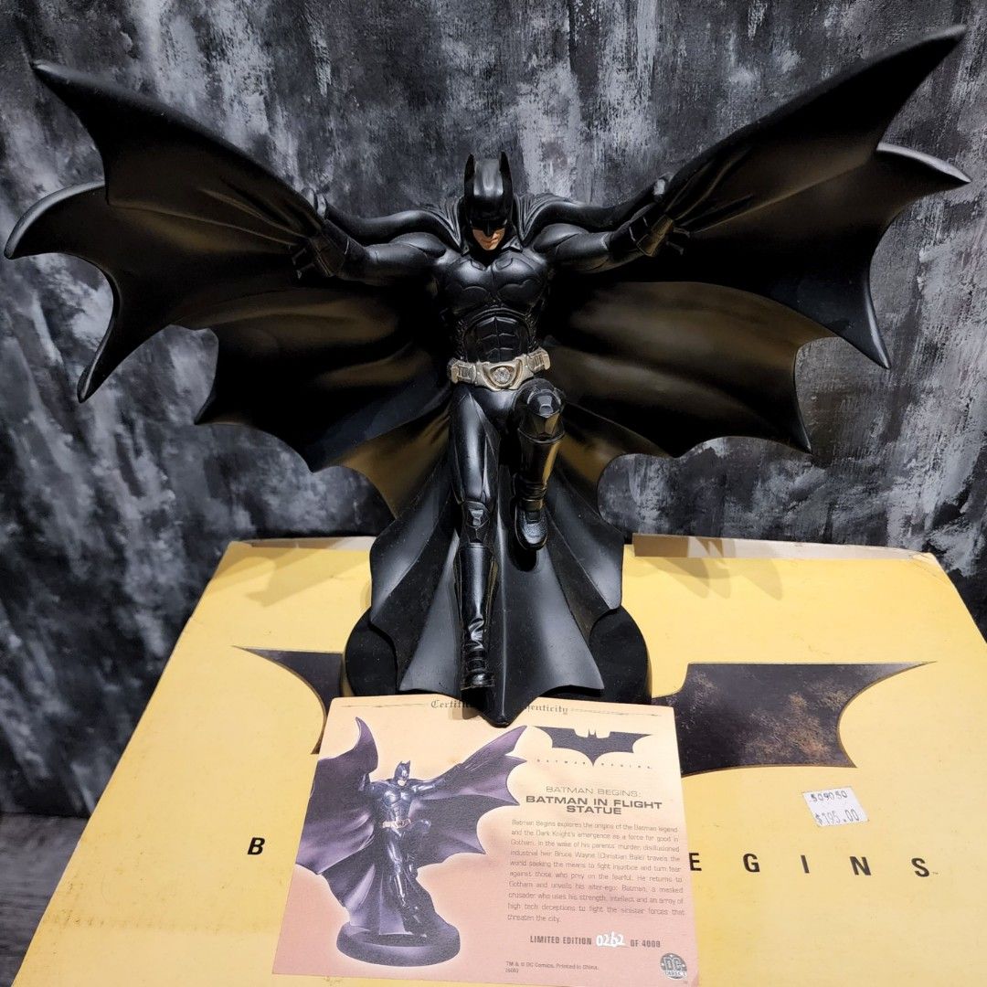 DC DIRECT Batman Begins movie Batman in flight statue figure, Hobbies ...