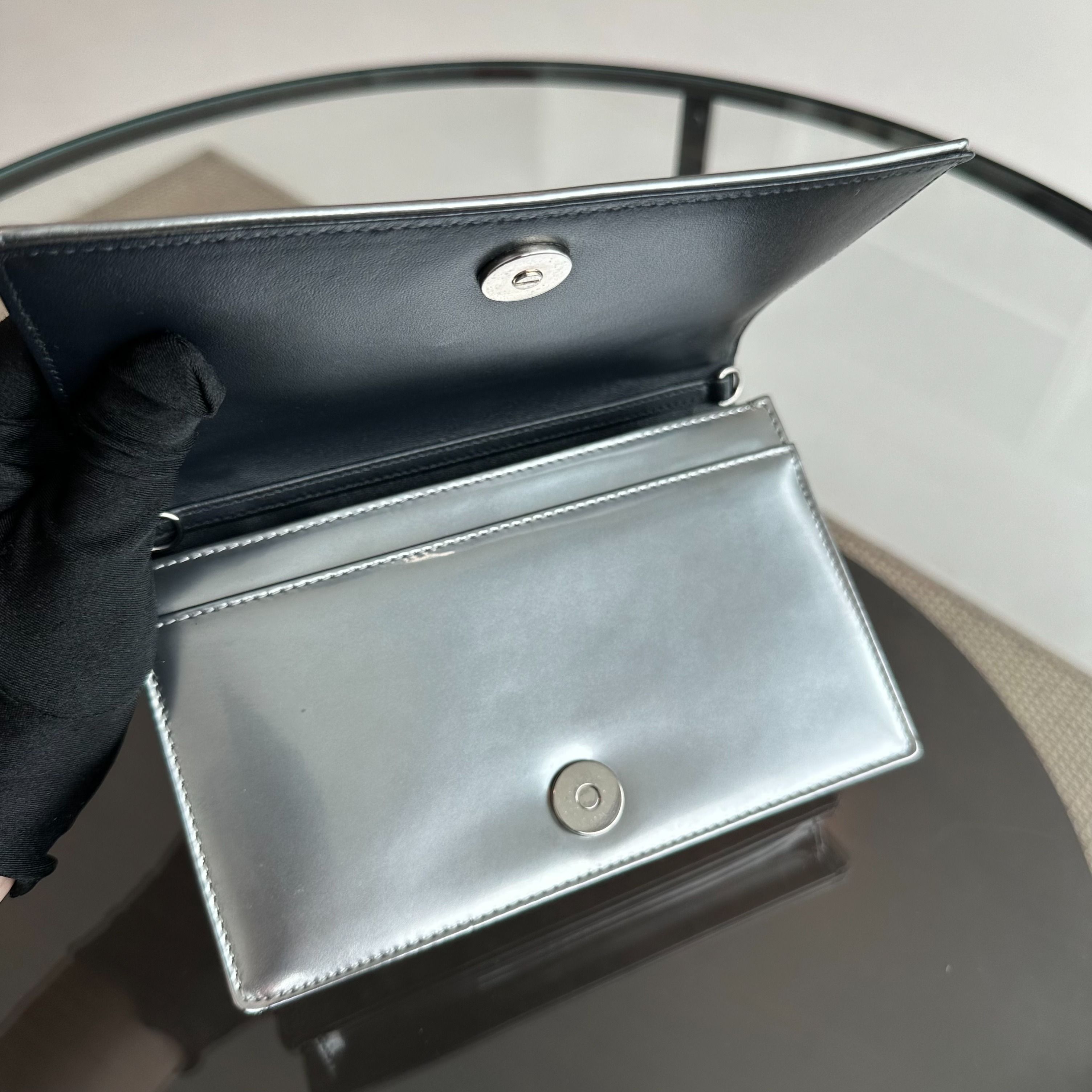 Dior Diorama WOC Wallet On Chain Metallic Micro-Cannage Ama Cross-Body ...