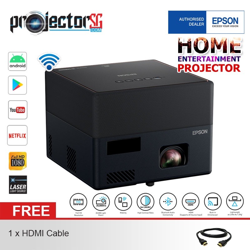Epson EpiqVision EF-12 Mini 3LCD Full HD Laser Projection TV Home ...