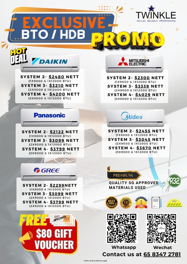 Exclusive HDB / BTO Aircon Installation Promo! (Free $80 Gift Voucher ...