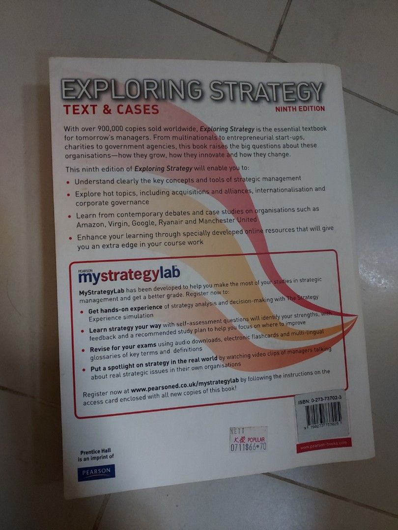 Exploring Strategy (9th edition), Hobbies & Toys, Books & Magazines, Textbooks on Carousell