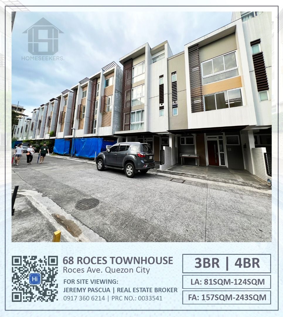 FOR SALE 68 ROCES TOWNHOUSE IN QC NEAR ST LUKES HOSPITAL & TIMOG ...