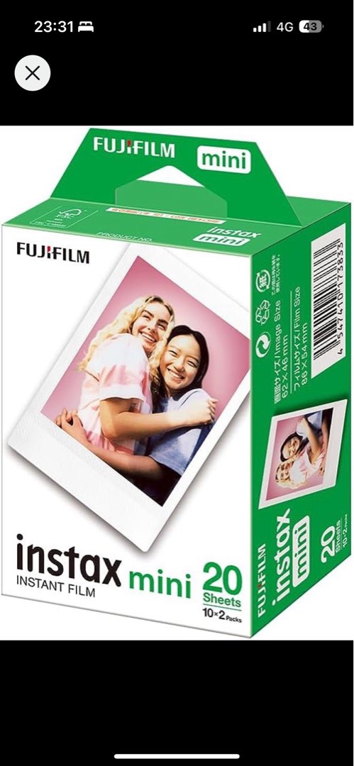 [Pre-Order] Fujifilm Instax Mini Film 20s, Photography, Photography ...