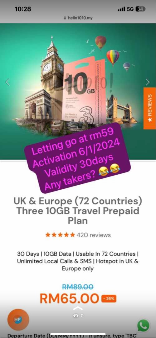 Hello1010 hello 1010 simkad to Europe & 72 countries, Tickets ...