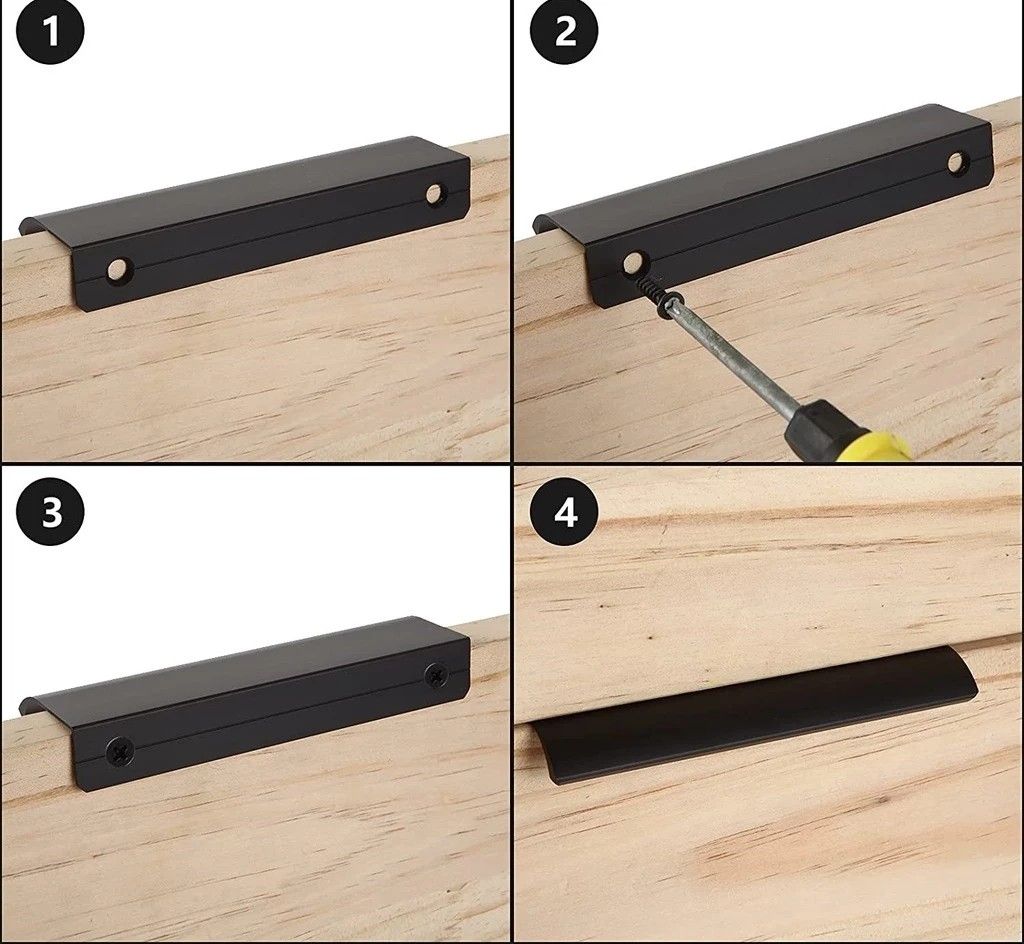 Hidden door handle golden mount drawer edge puller concealed aluminum ...