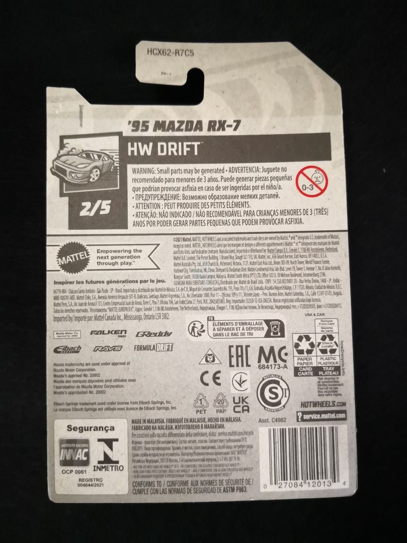 Hot Wheels 95 Mazda RX-7 Falken Silver, Hobbies & Toys, Toys & Games on ...