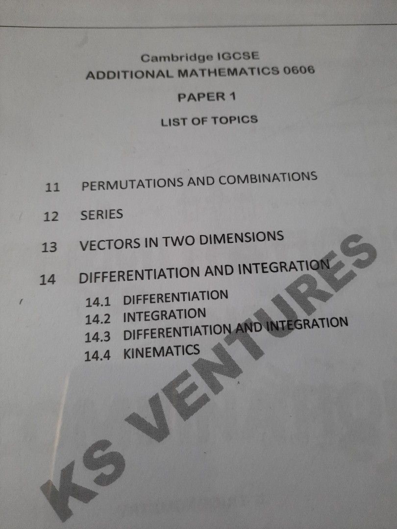 Igcse Additional Maths 0606 Paper 1 Past Year Topical Hobbies And Toys