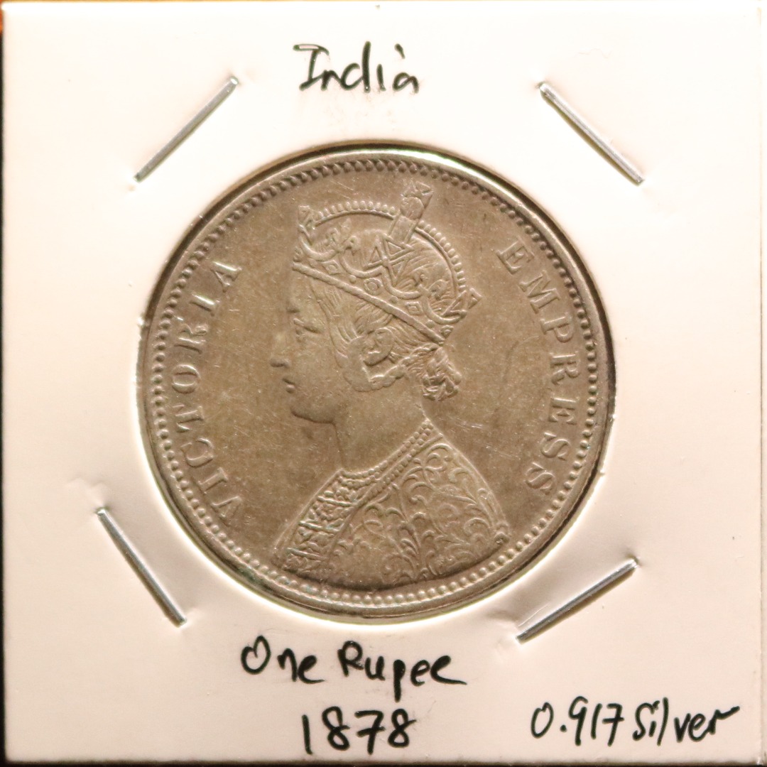 India EF One Rupee Year 1879 Victoria .917 Silver QV [Extremely Fine ...
