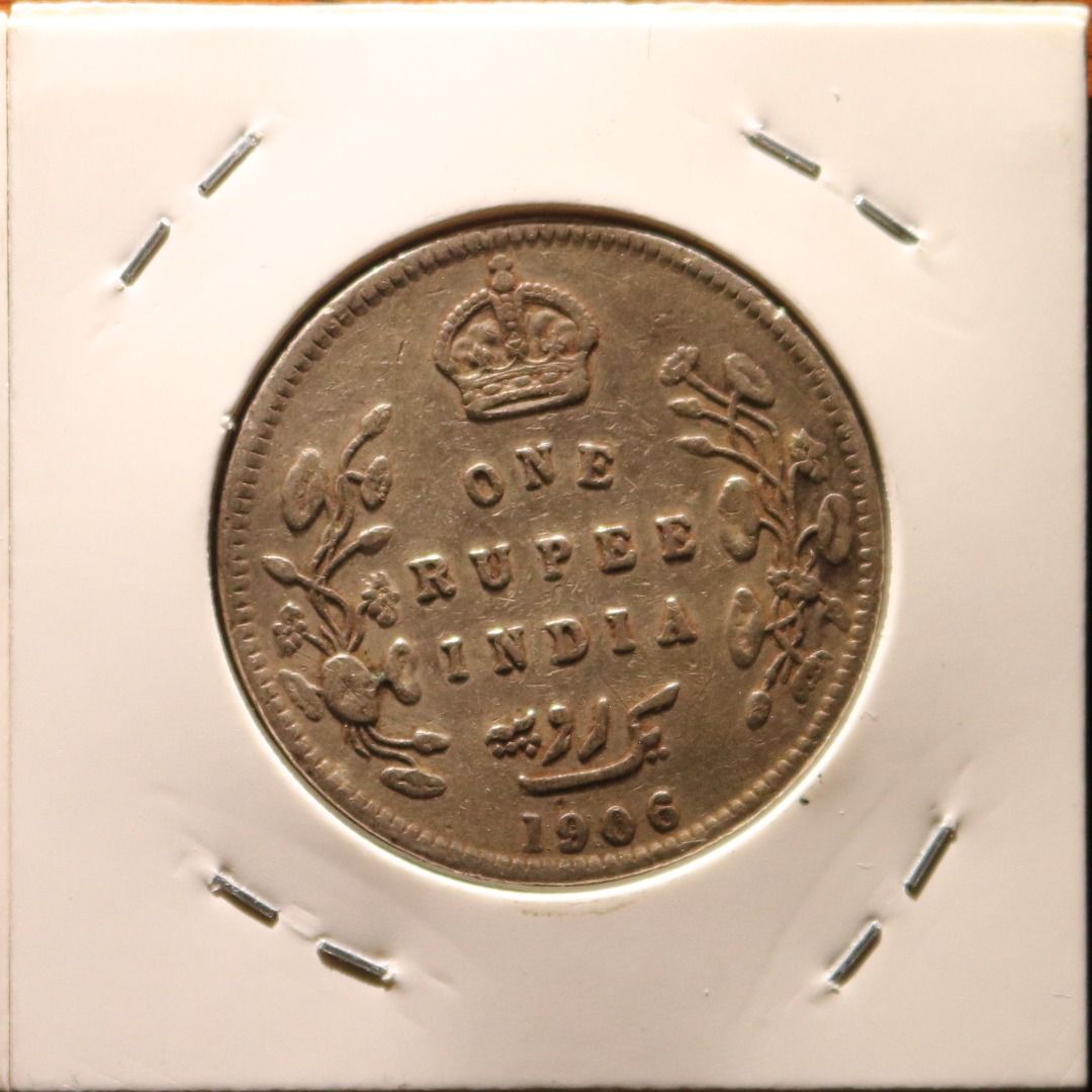 India VF One Rupee Year 1906 King Edward VII .917 Silver KEVII [Very ...
