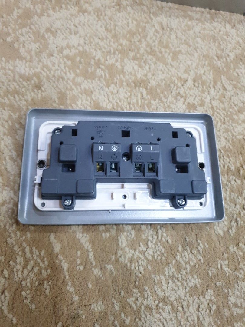 Industrial Electrical Double Socket and 1 Gang switch with Industrial ...