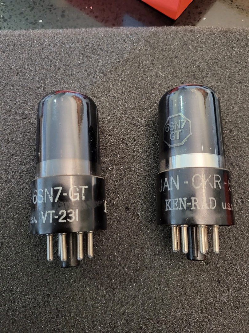KEN-RAD VT231 6SN7 GT Black Glass Matched Pair Vaccum Tubes, Audio, Soundbars, Speakers ...