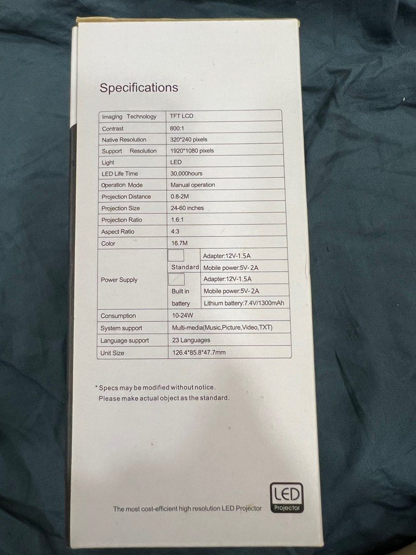 LED Projector (Schindler) Brand new, TV & Home Appliances, TV ...