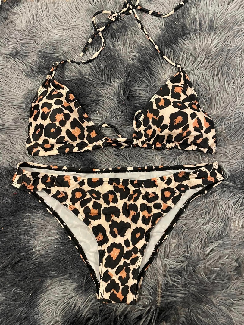 Leopard Triangle Bikini, Women's Fashion, Swimwear, Bikinis & Swimsuits ...