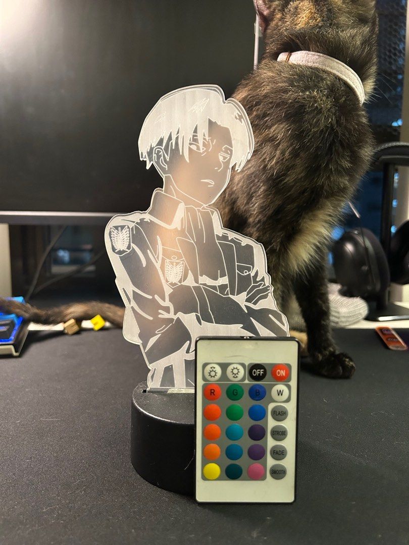 Levi Ackerman Acrylic Stand Night Light LED Attack On Titan SNK ...