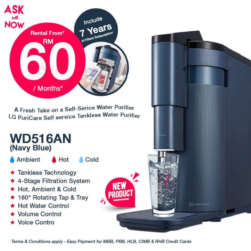 LG Puricare WD516 Tankless Water Purifier, TV & Home Appliances ...