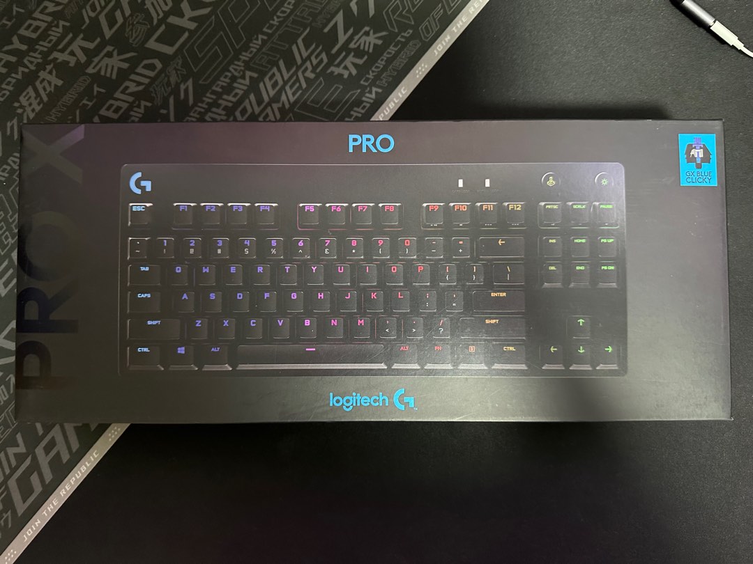 Logitech G Pro X TKL Gaming Mechanical Keyboard - GX Blue Clicky Switch ...