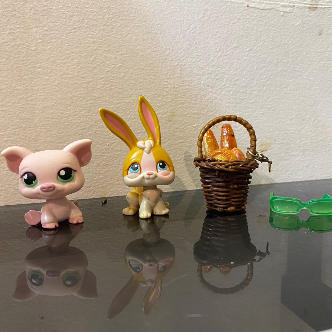 LPS toys (pig and bunny), Hobbies & Toys, Toys & Games on Carousell