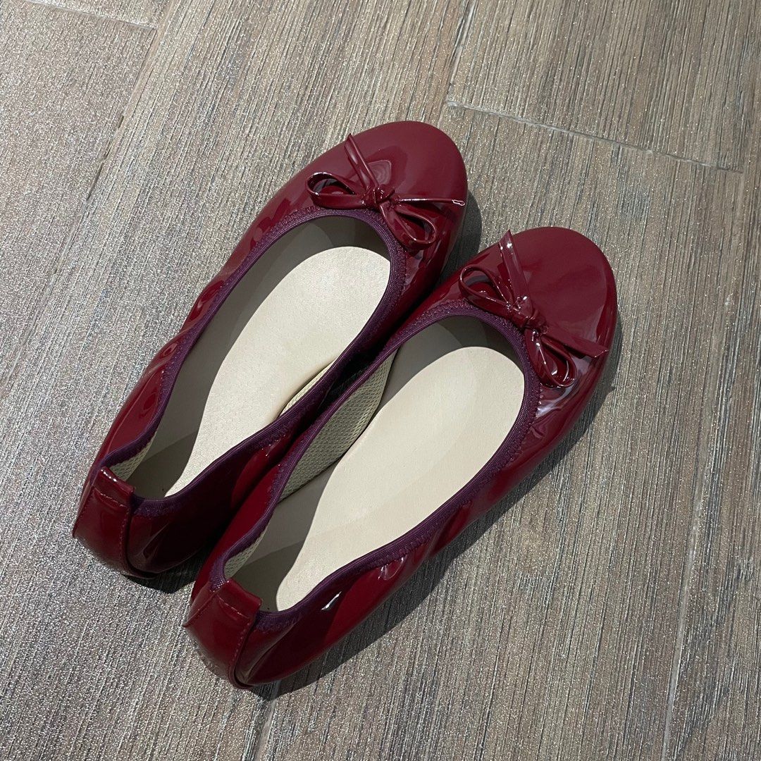 Marikina Made Patent Leather Glossy Dark Wine Maroon Burgundy Red ...