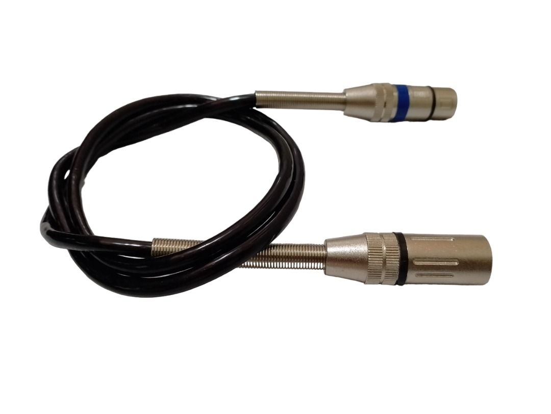 MICROPHONE ADAPTER with SPRING TAIL HEAVY DUTY and EXTENSION CABLE, XLR ...