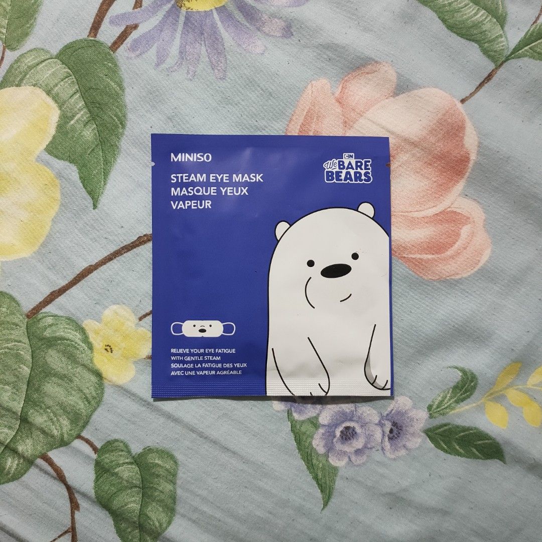 miniso x we bare bears steam eye mask, Beauty & Personal Care, Face ...