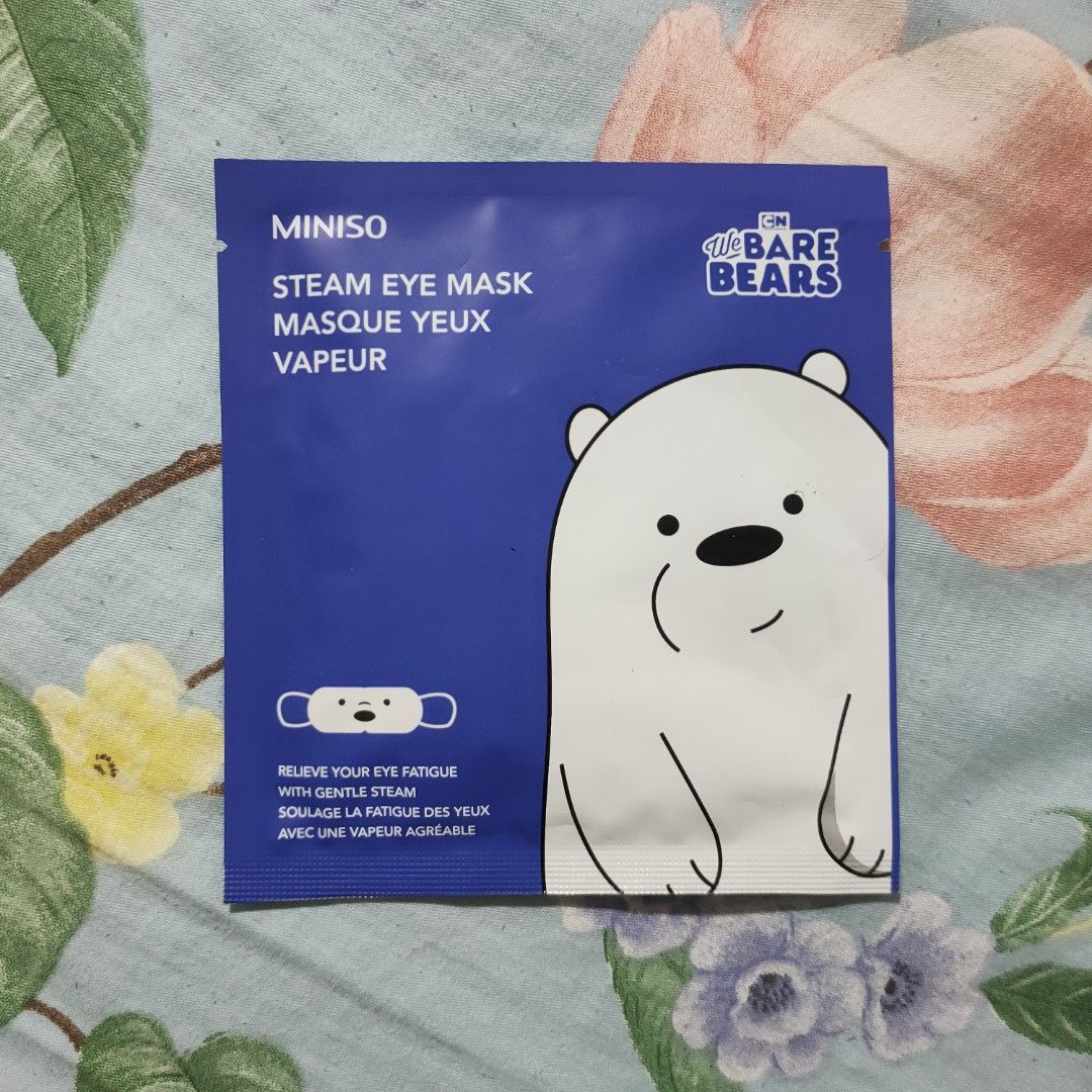 miniso x we bare bears steam eye mask, Beauty & Personal Care, Face ...