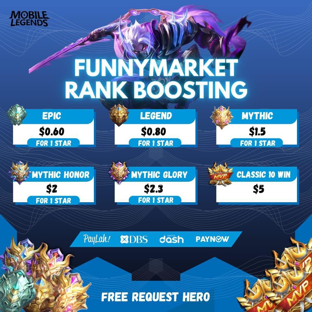 Mobile Legend Boosting, Video Gaming, Video Games, Others on Carousell