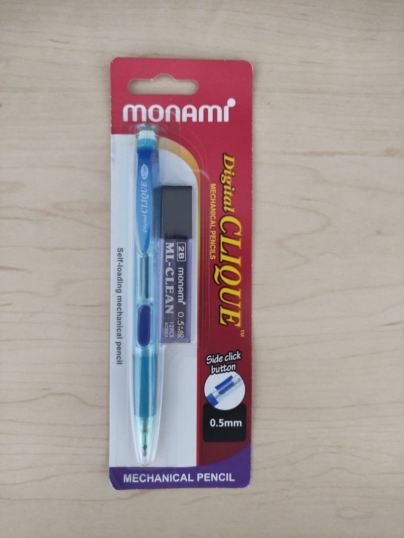 Monami Digital Clique 0.5mm Mechanical Pencil with lead, Hobbies & Toys ...