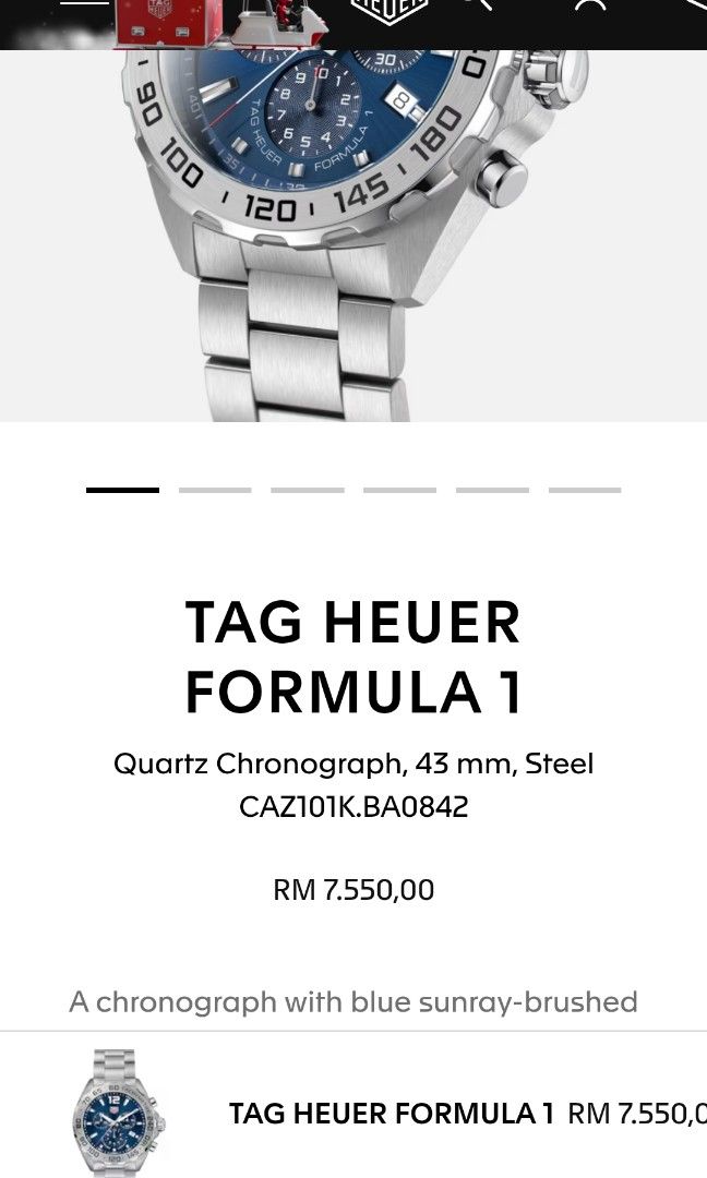 MSKL JOHAN Tag Heuer Formula 1 Quartz Chronograph 43mm Blue Steel Year ...