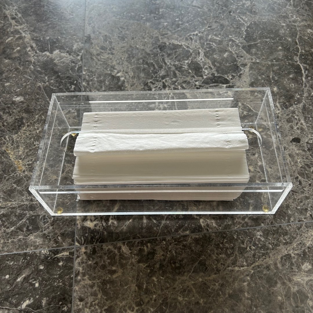 Muji Acrylic Tissue Box - L260mm x W130mm x H70mm, Furniture & Home ...