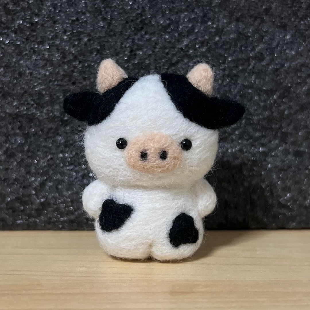 Needle Felted Cow, Hobbies & Toys, Stationery & Craft, Handmade Craft ...