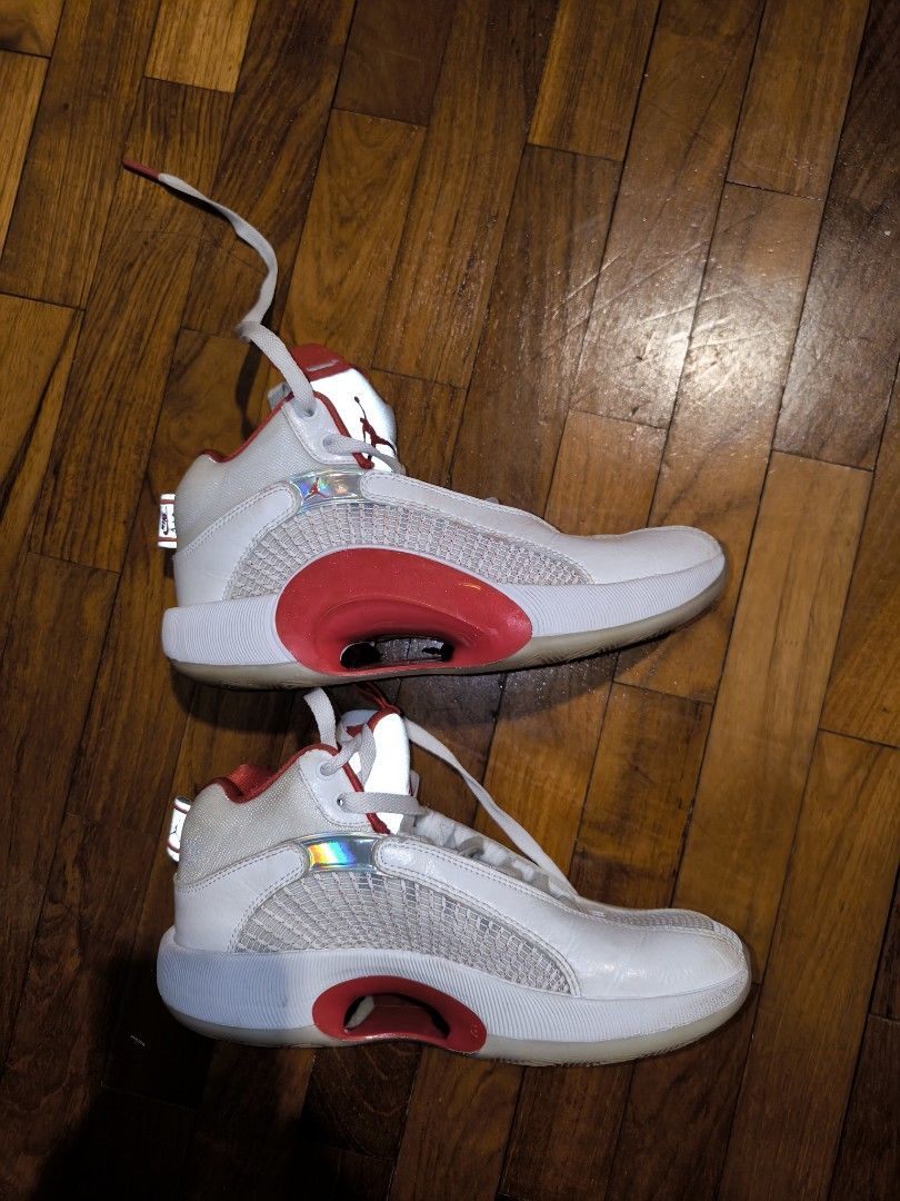 Nike Air Jordan XXXV "Fire Red" (White Sole), Luxury, Sneakers ...
