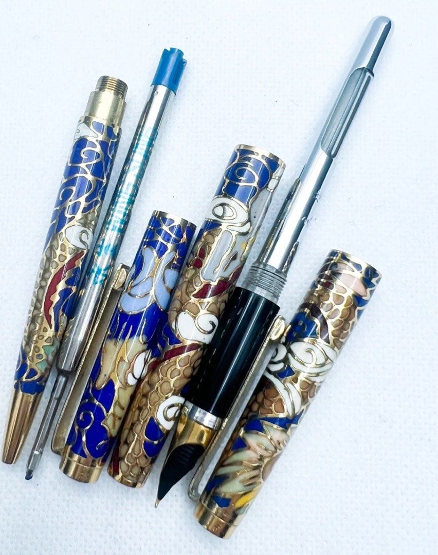 NOS Hero Wing Sung Lucky Cloisonne fountain Pen ballpoint Impression ...