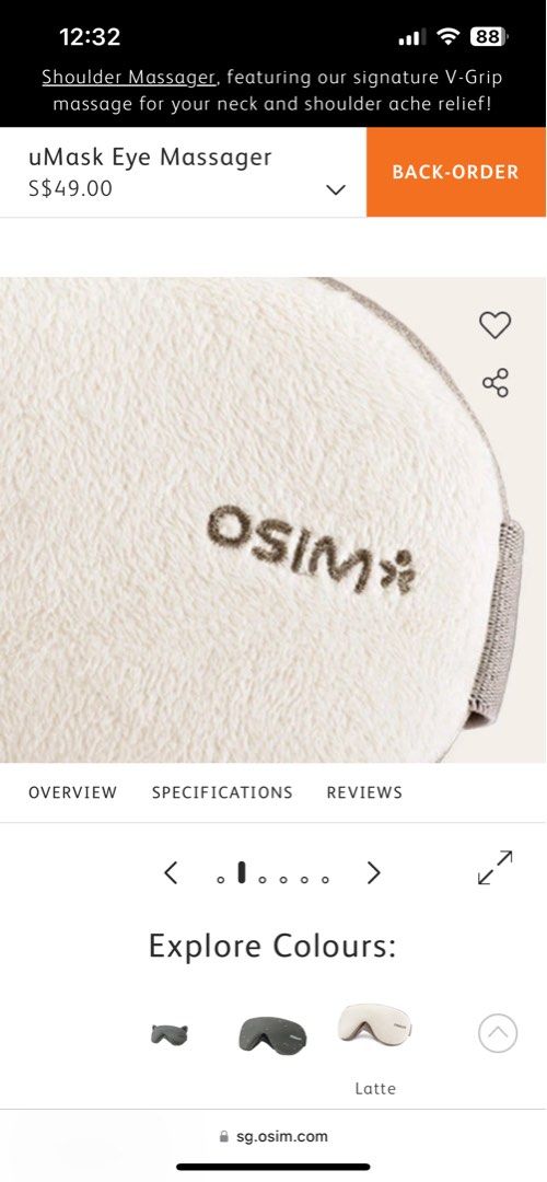 OSIM UMask Eye Massager, Health & Nutrition, Massage Devices on Carousell