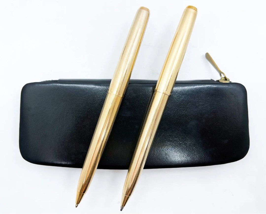 PELIKAN MECHANICAL PENCIL BALLPOINT 2PCS SET R60 D60 ROLLED GOLD ...