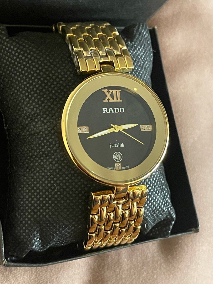 Rado gold with black face, Men's Fashion, Watches & Accessories ...