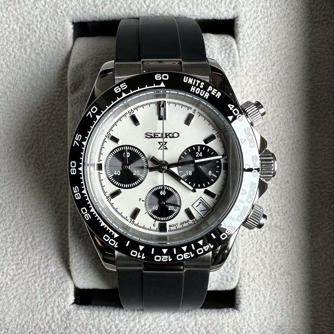 Custom White Chronograph Seiko Mod, Men's Fashion, Watches ...