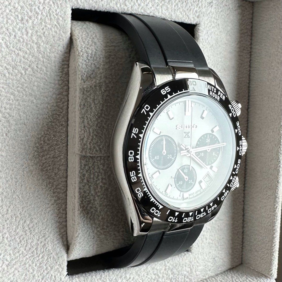 Custom White Chronograph Seiko Mod, Men's Fashion, Watches ...