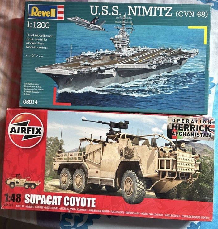 Revell 1:1200 USS Nimitz/ Airfix 1:48 Supacat Coyote, Hobbies & Toys ...