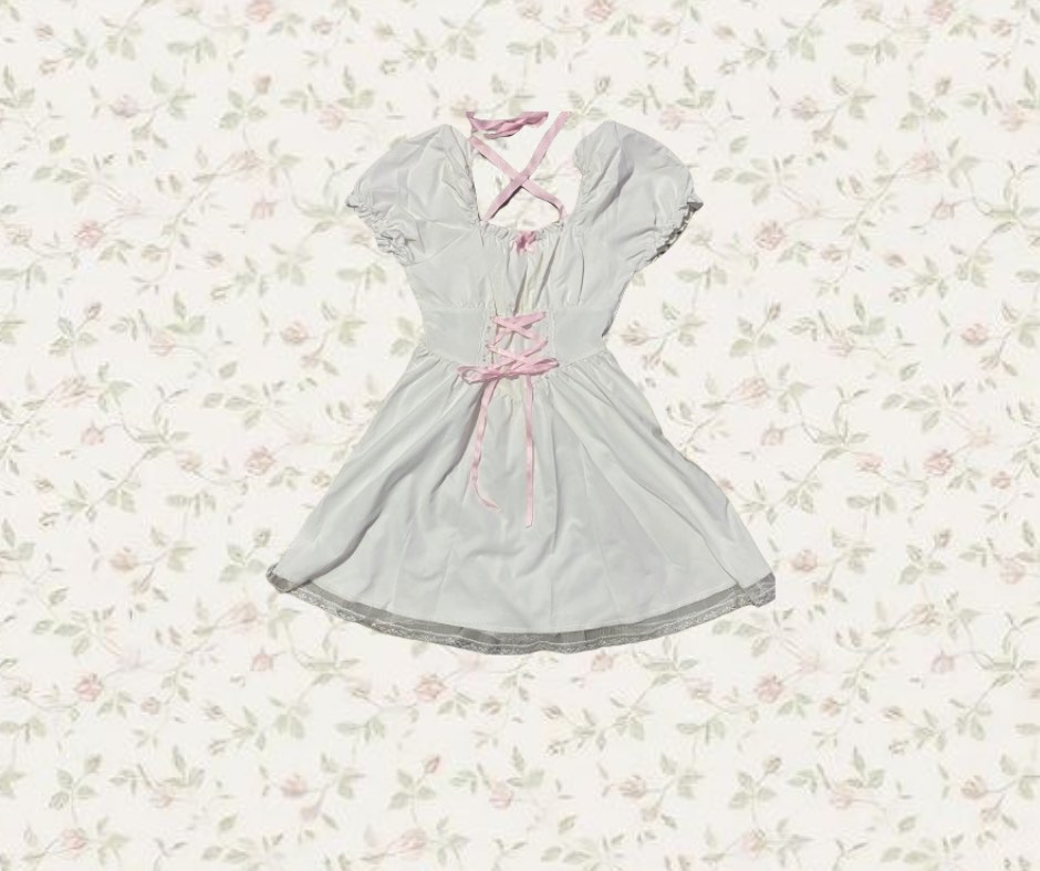 ribbon white rabbit dollette dress, Women's Fashion, Dresses & Sets ...
