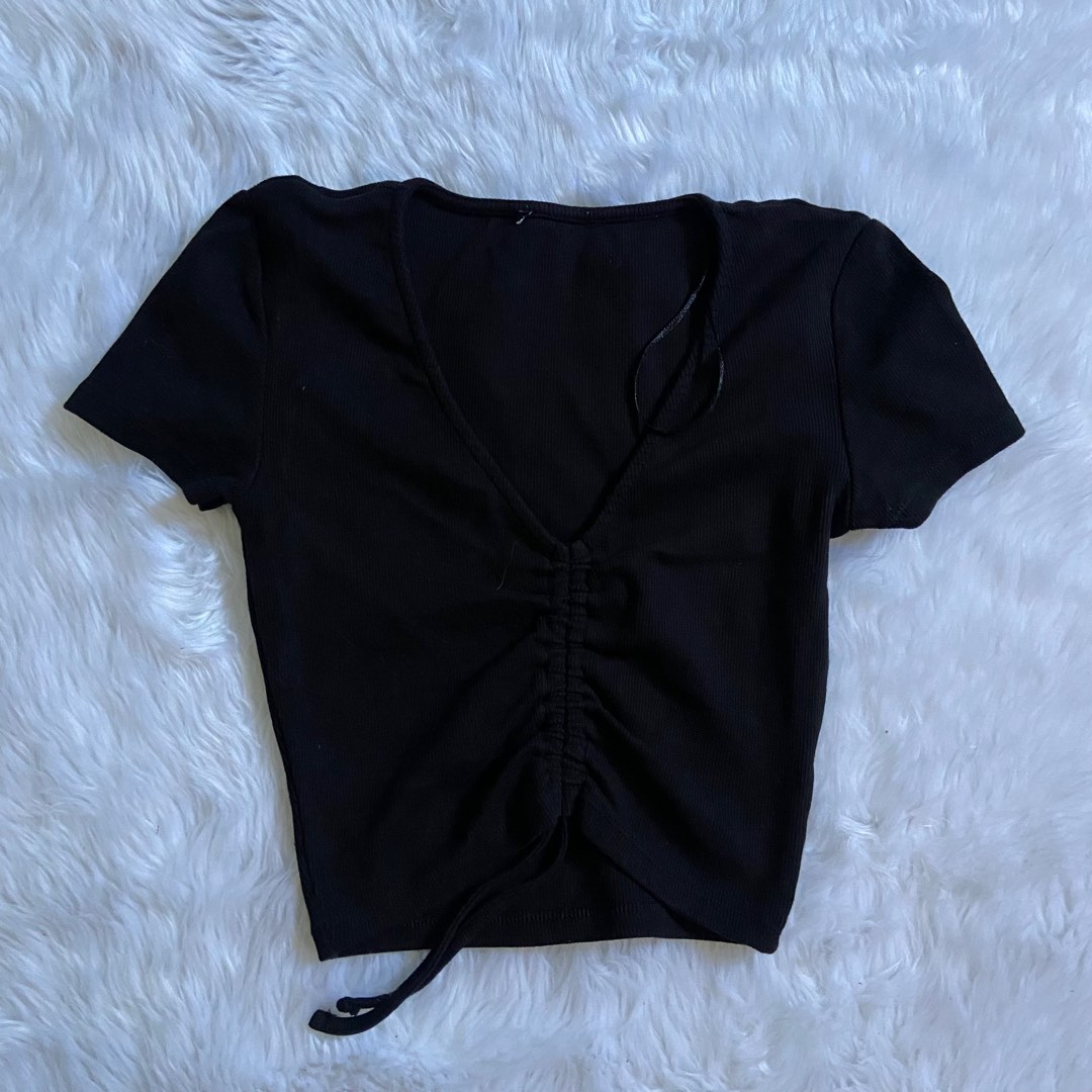 RUSCHED TOP, Women's Fashion, Tops, Blouses on Carousell