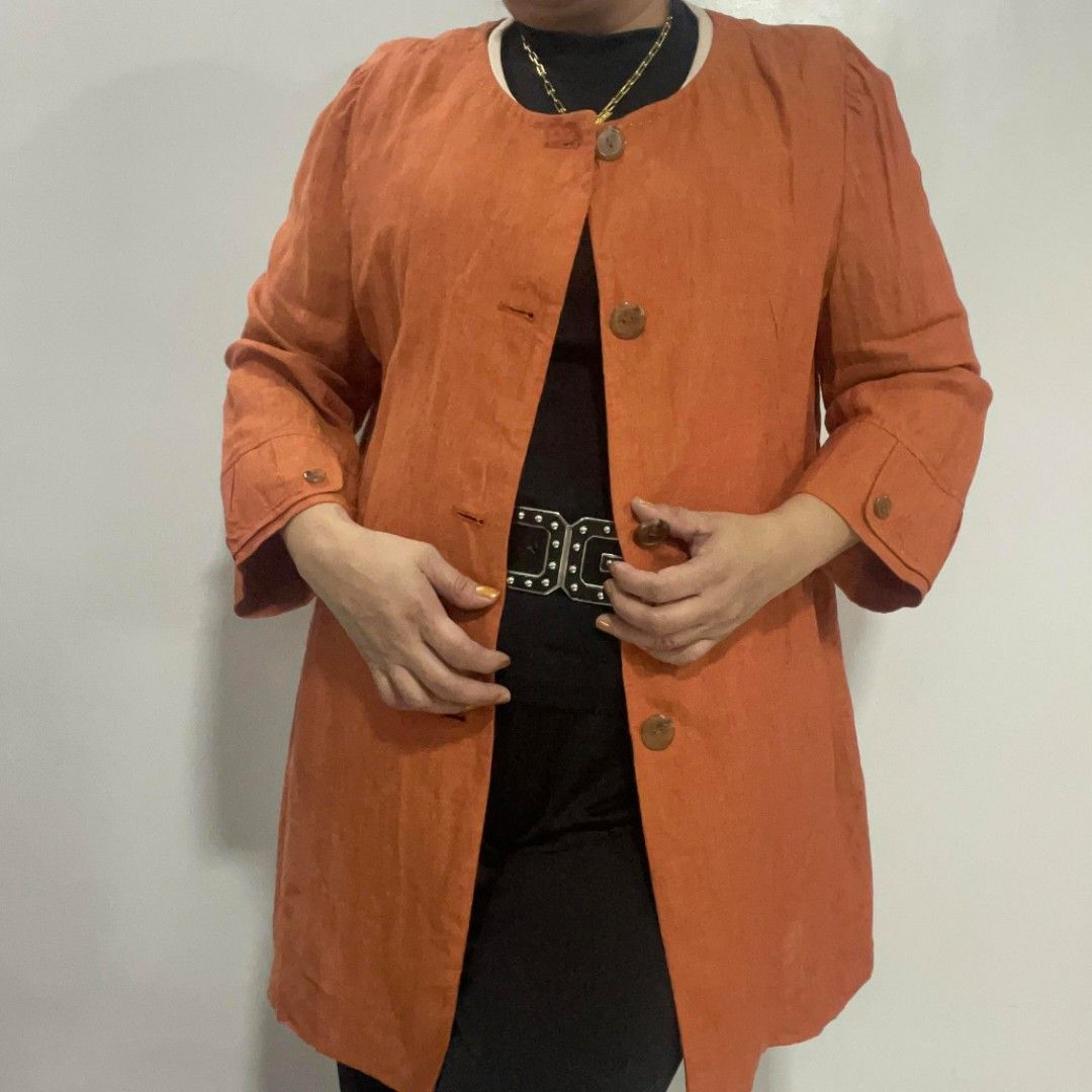 RUST ORANGE BLAZER, Women's Fashion, Coats, Jackets and Outerwear on ...