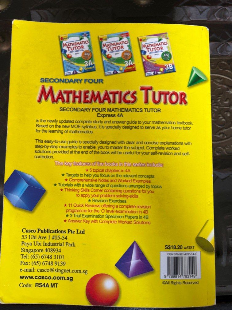 Sec 4 Math Tutor (The All in One Guide), Hobbies & Toys, Books ...