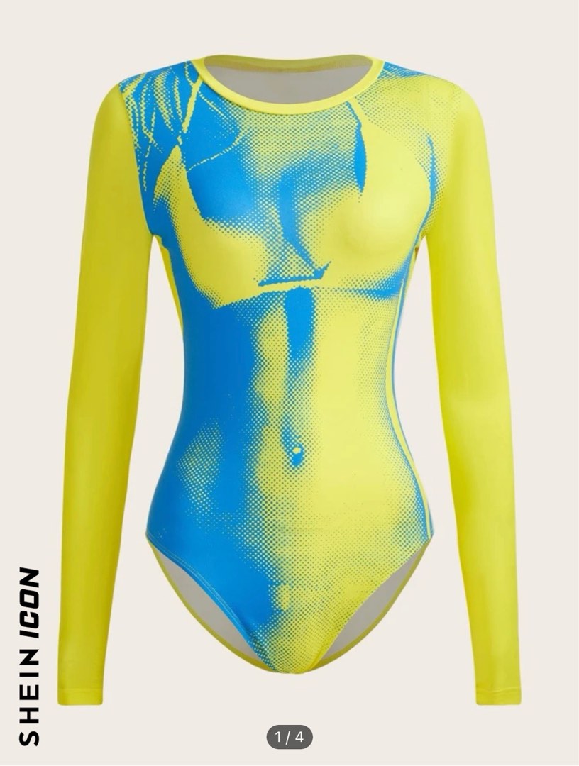 Shein Body Heat Map Bodysuit, Women's Fashion, Tops, Others Tops on ...