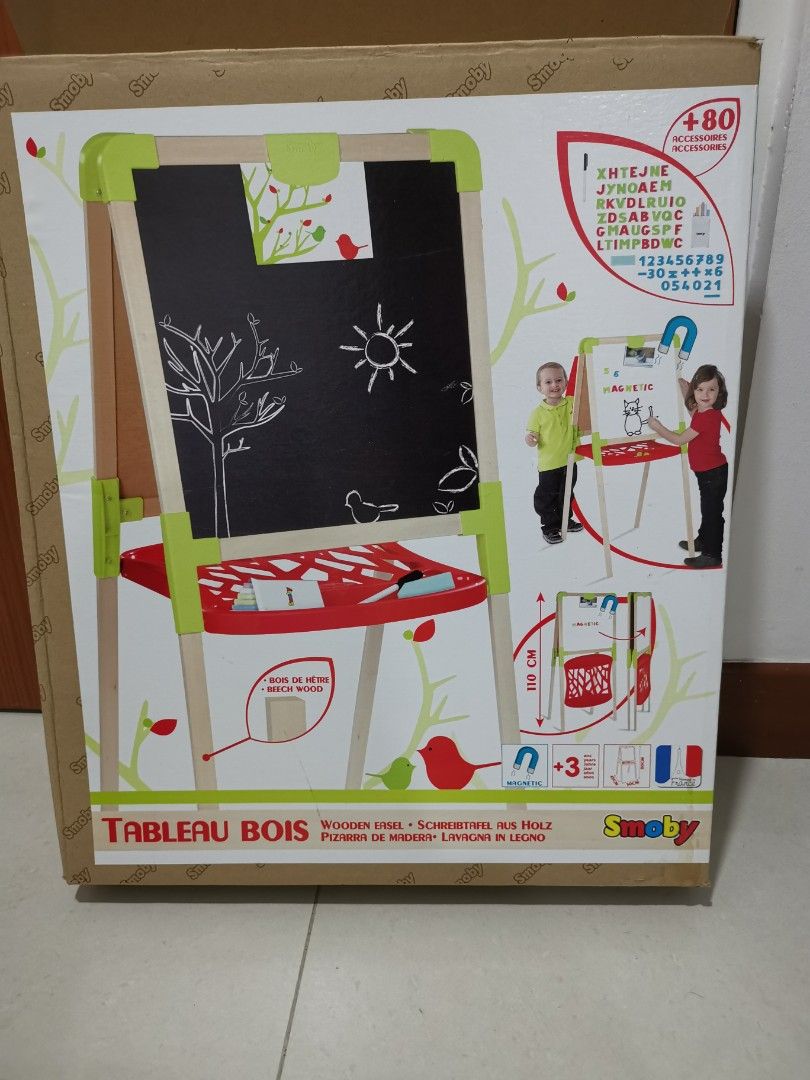 smoby wooden easel Whiteboard & blackboard, Babies & Kids, Infant ...