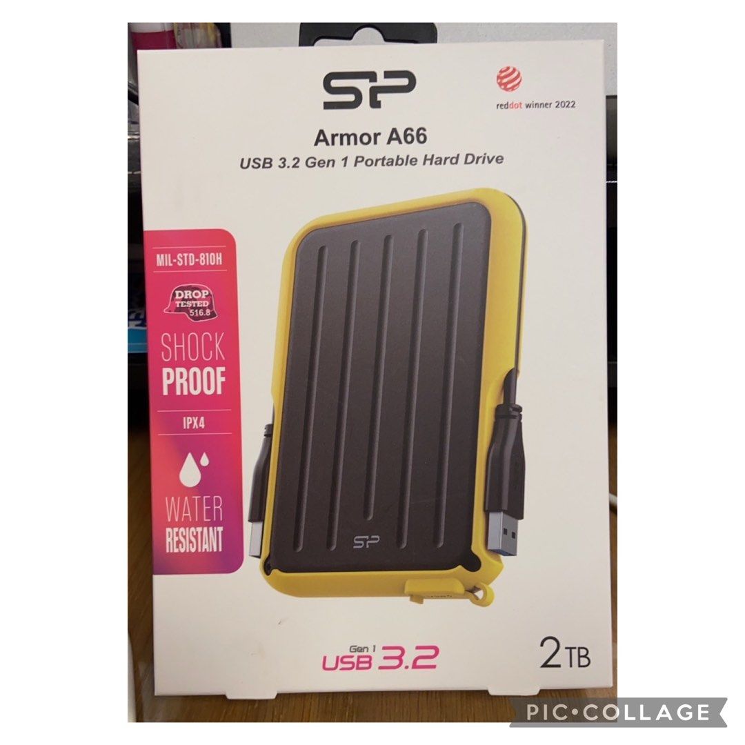SP 廣穎 A66 2TB 2.5吋 軍規防震 外接硬碟 行動硬碟 移動式硬碟 HDD 防水, 電腦及科技產品, 電腦周邊產品, 硬碟及儲存裝置在旋轉拍賣