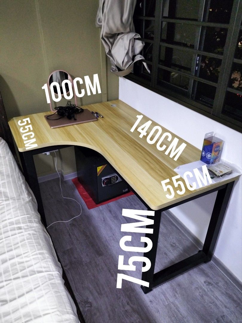 Study Desk (L Shaped), Furniture & Home Living, Furniture, Tables ...