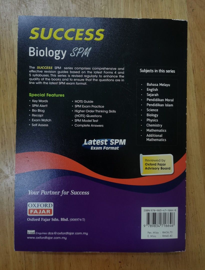 SUCCESS Biology SPM, Hobbies & Toys, Books & Magazines, Textbooks on ...