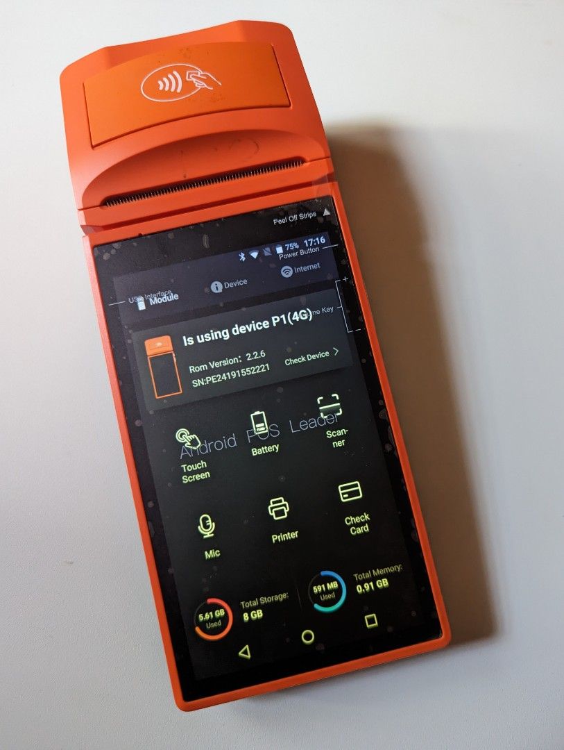 Sunmi P1 (4G) Grab Grabfood POS, Mobile Phones & Gadgets, Mobile Phones ...