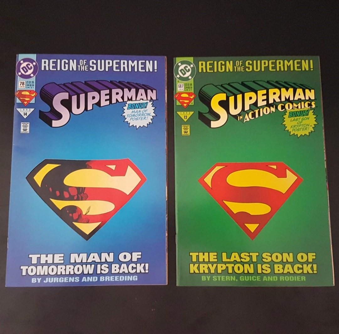 SUPERMAN DC Comics 1993, Reign of the Supermen, Superman in Action ...